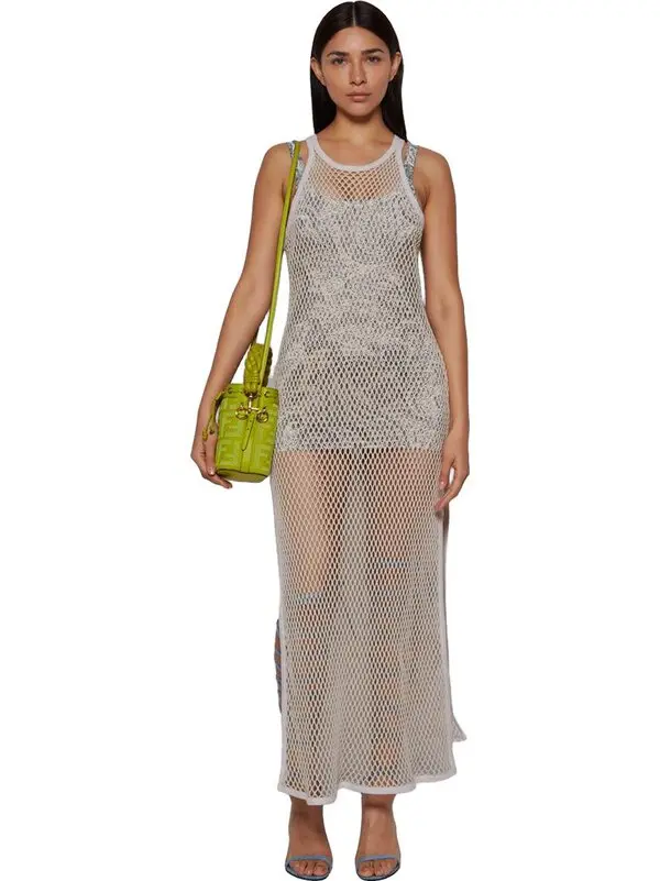 Etro Knitted Maxi Dress - Off White And Blue