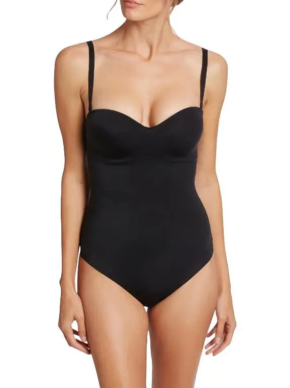 Wolford Mat De Luxe Shaping Thong Bodysuit - Black
