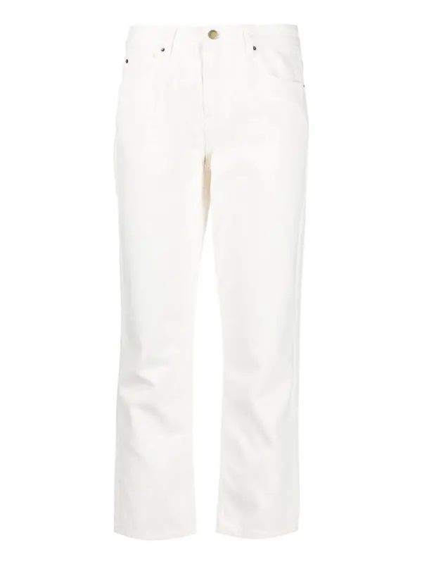 Ba&sh Mid-rise Cropped Jeans - White