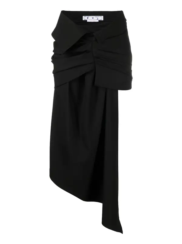 Off-White Box-pleat Asymmetric Skirt - Black