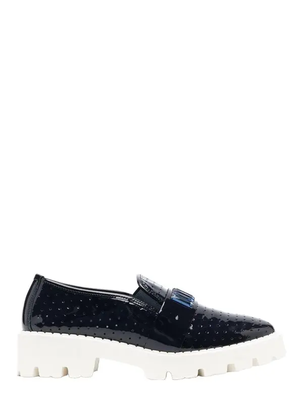 BALDININI Bead-detail Leather Loafers - Blue