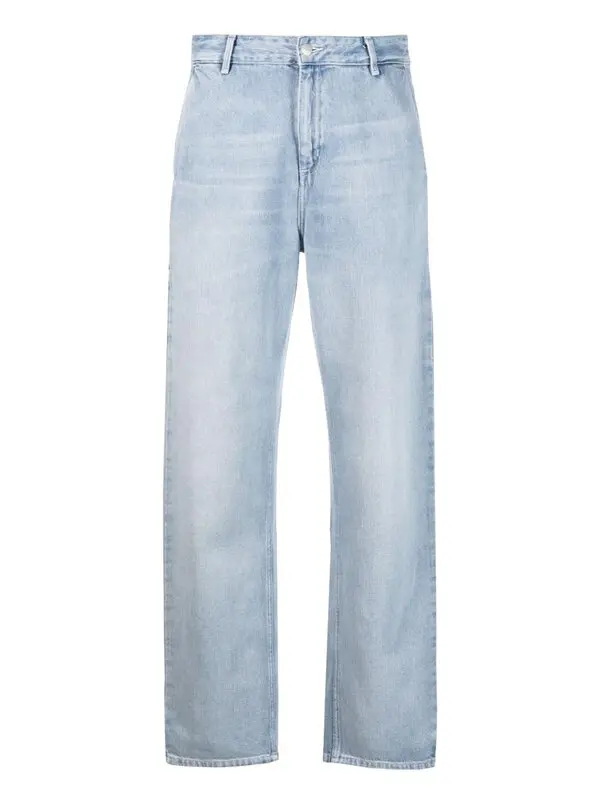 Carhartt Work In Progress Light Wash Straight Leg Jeans - Blue