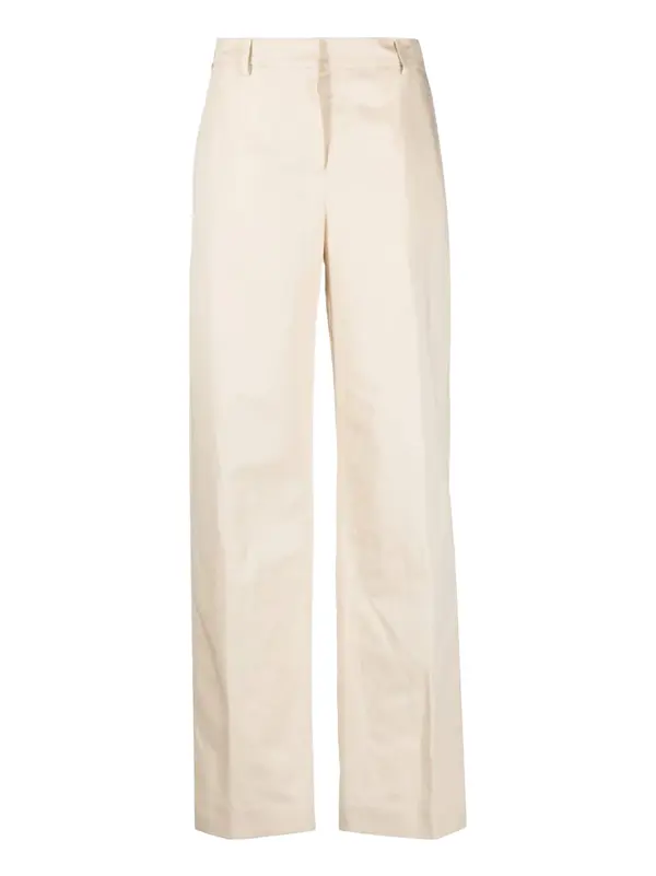 PT TORINO High-waisted Straight Trousers - Neutrals
