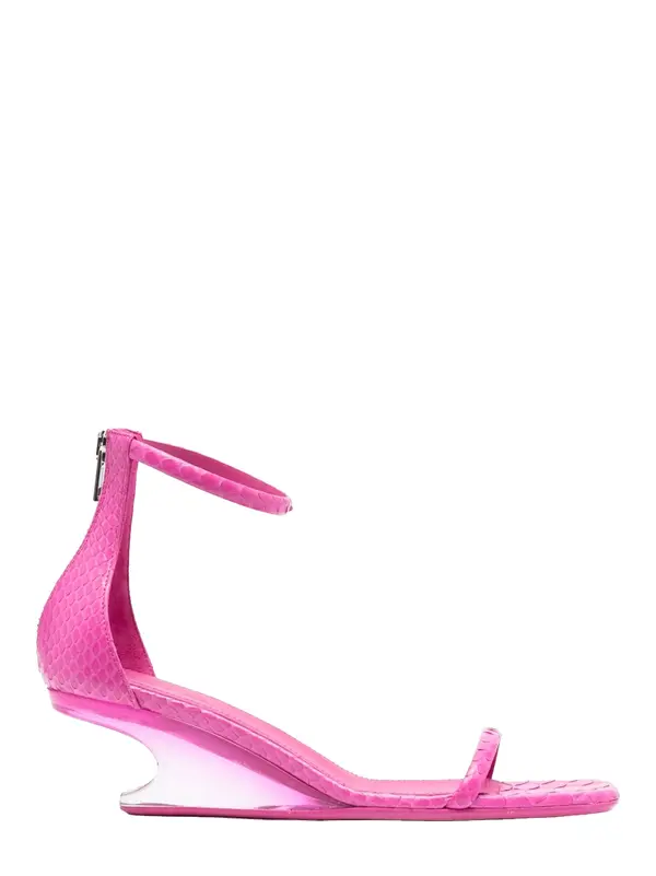 Rick Owens 55mm Sculpted-heel Leather Sandals - Pink