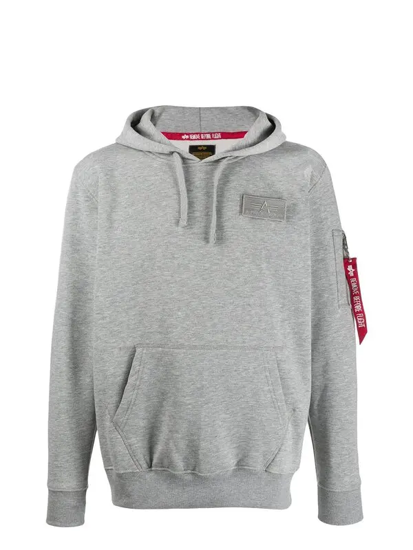 Alpha Industries Hooded Logo Sweatshirt - Grey
