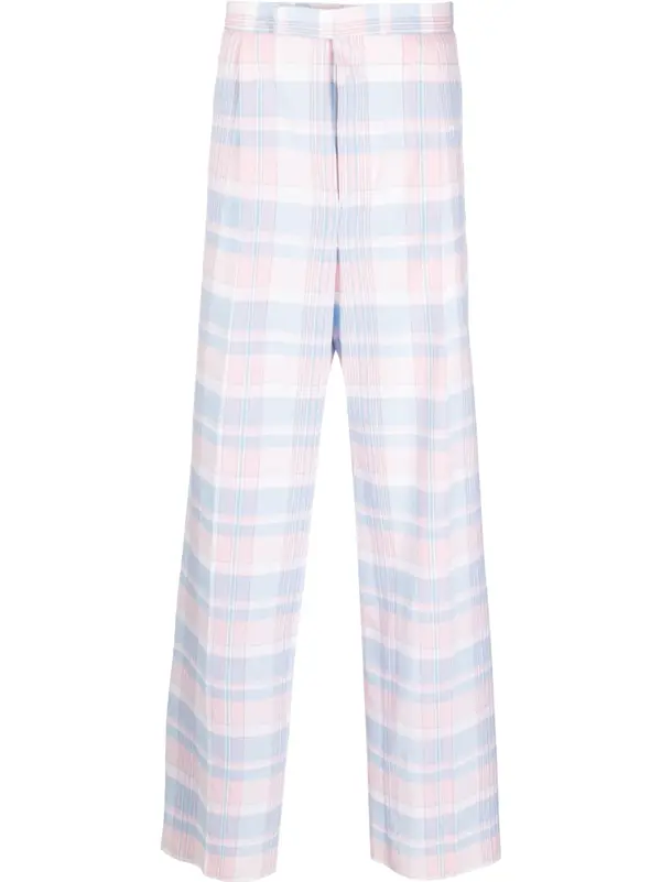 Thom Browne Check Cotton Trousers - Pink
