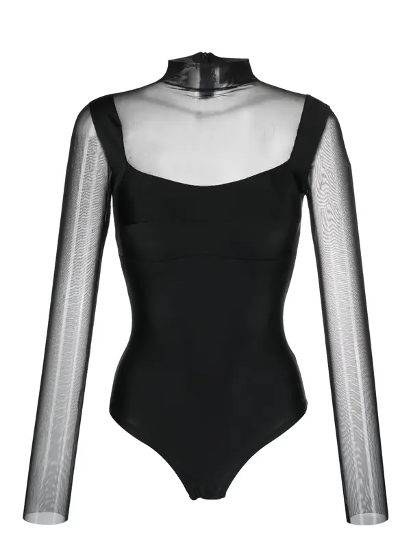 ATU BODY COUTURE Semi-sheer Bodysuit - Black