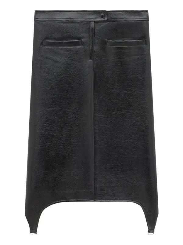 COURREGES High-waisted Vinyl Skirt - Black