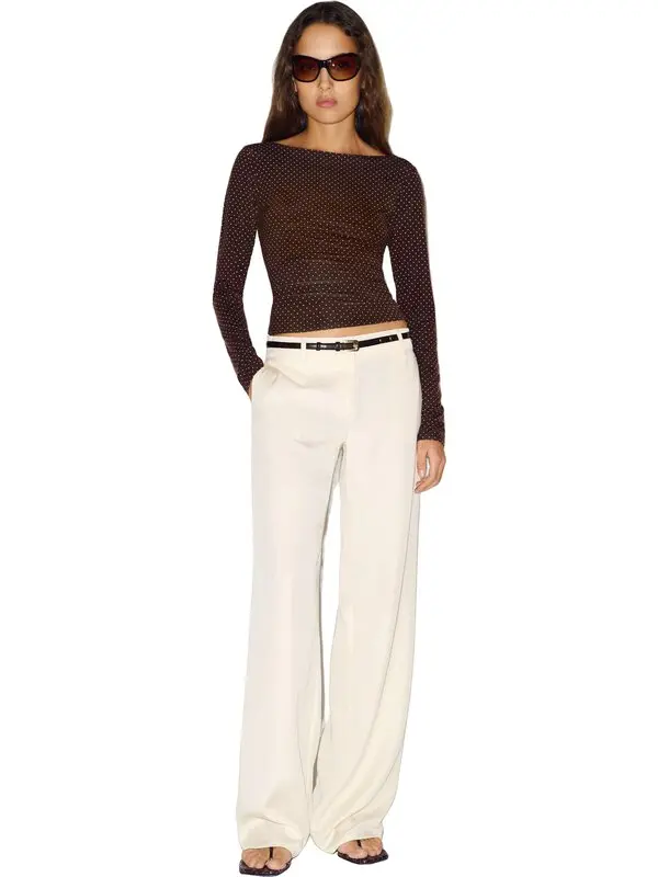 REFORMATION Wiley Knit Top - Brown