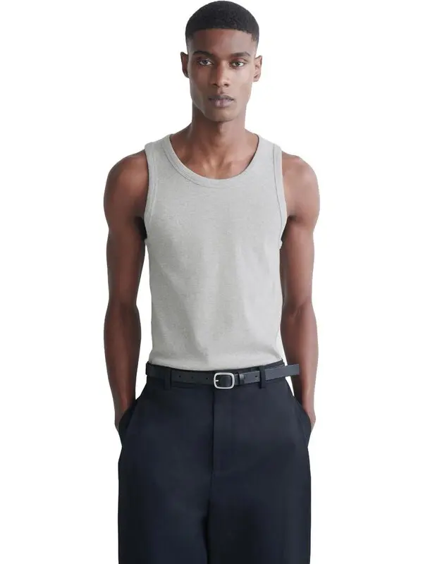 Cos Slim Ribbed Tank Top - Gray