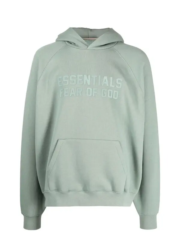 Fear Of God Essentials Logo-print Hoodie - Green