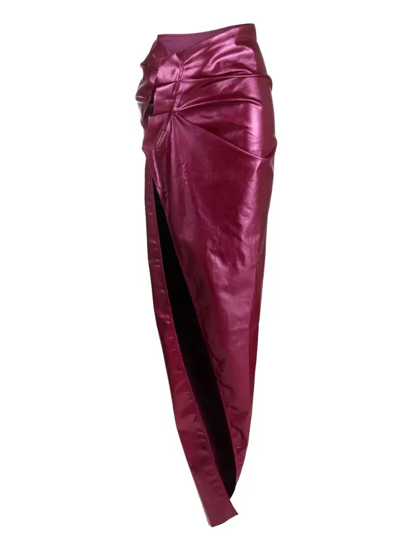 Rick Owens Patent-finish Draped Skirt - Pink