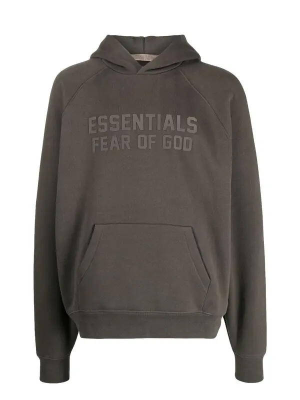 Fear Of God Essentials Logo-print Hoodie - Green