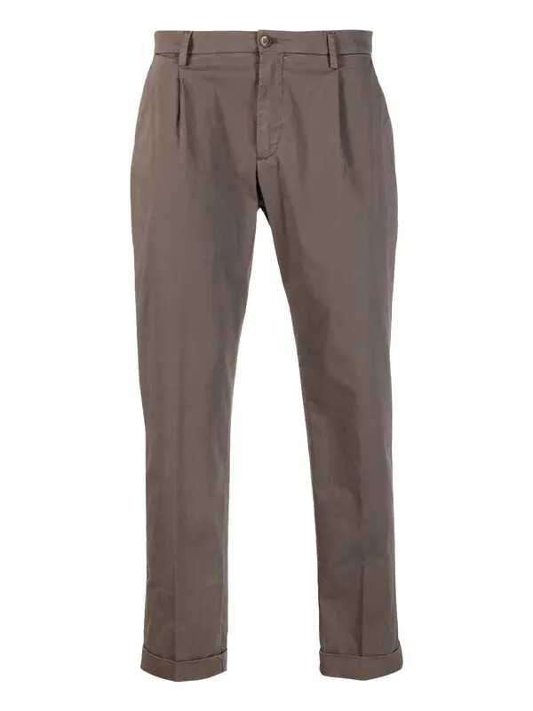 BRIGLIA 1949 Tapered Cotton Chinos - Brown
