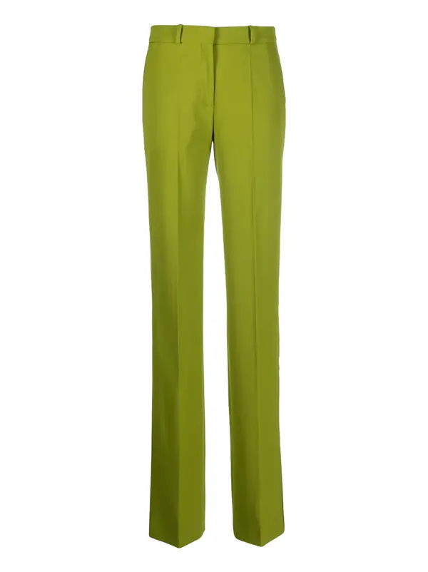 DEL CORE Pressed-crease Straight-leg Trousers - Green