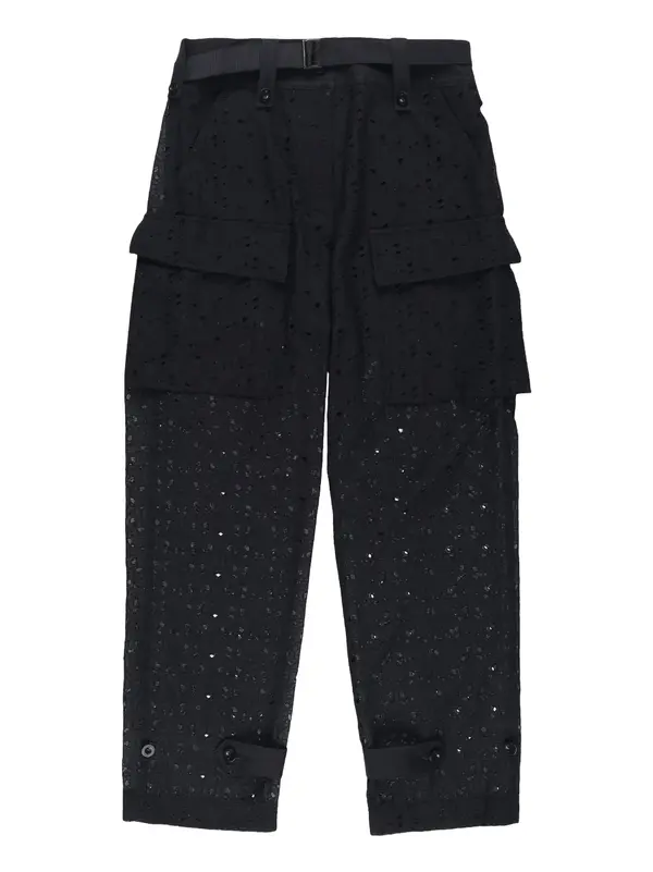 Sacai Logo-embroidery Trousers - Black