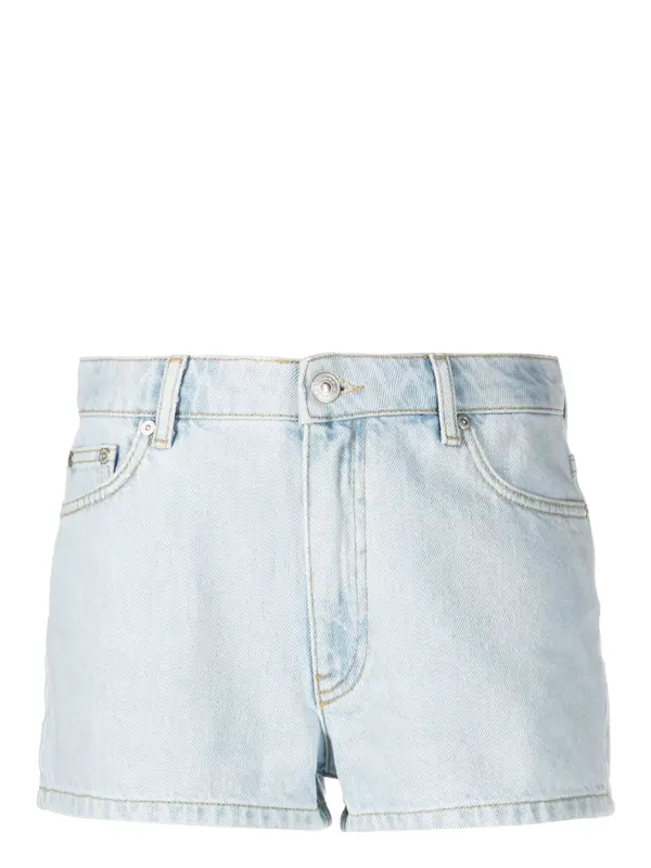 CHIARA FERRAGNI Embroidered-logo Denim Shorts - Blue