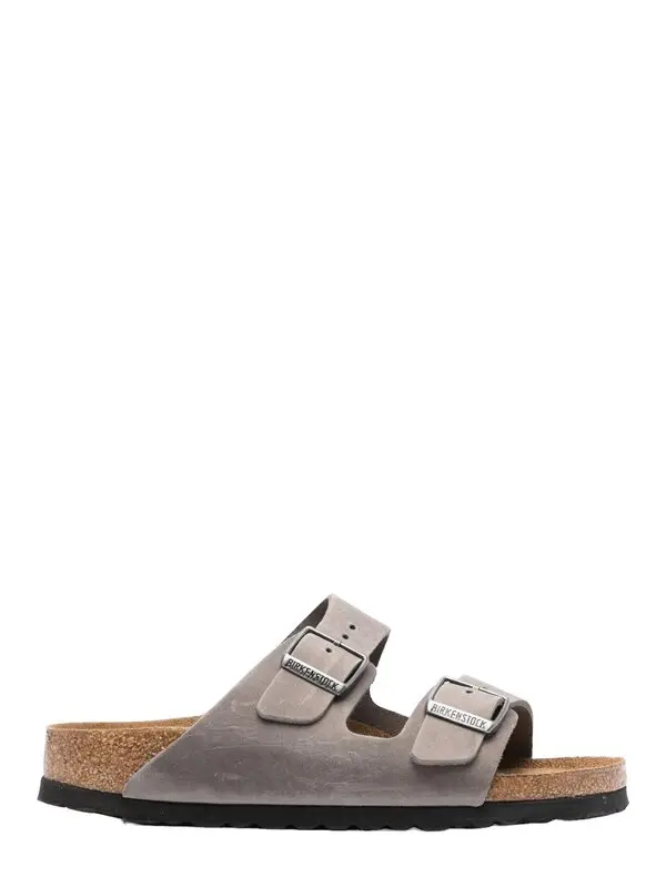 BIRKENSTOCK Arizona Double-buckle Slides - Grey
