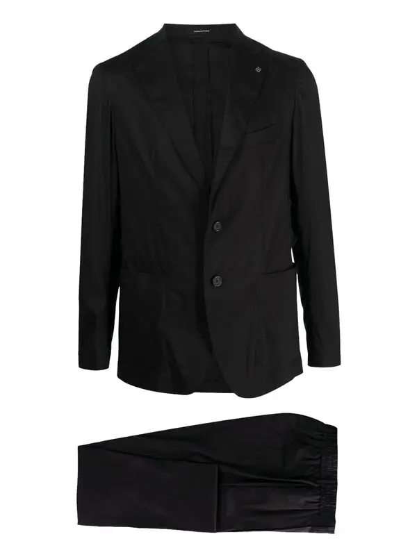 Tagliatore Single-breasted Cotton-blend Suit - Black