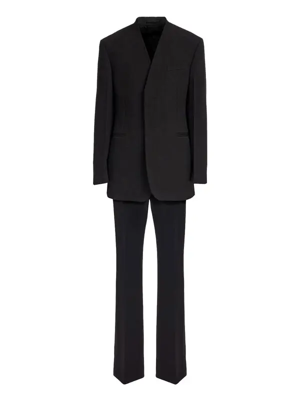 FERRAGAMO Collarless Single-breasted Suit - Black
