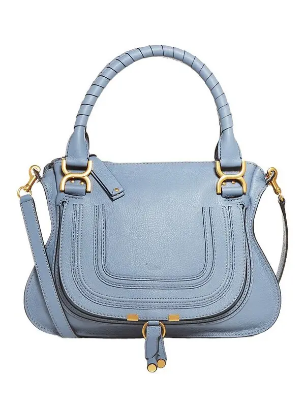 Chloé Marcie Medium Satchel - Ash Blue/brass