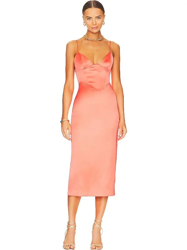 Bardot Ayla Midi Dress - Orange Fizz