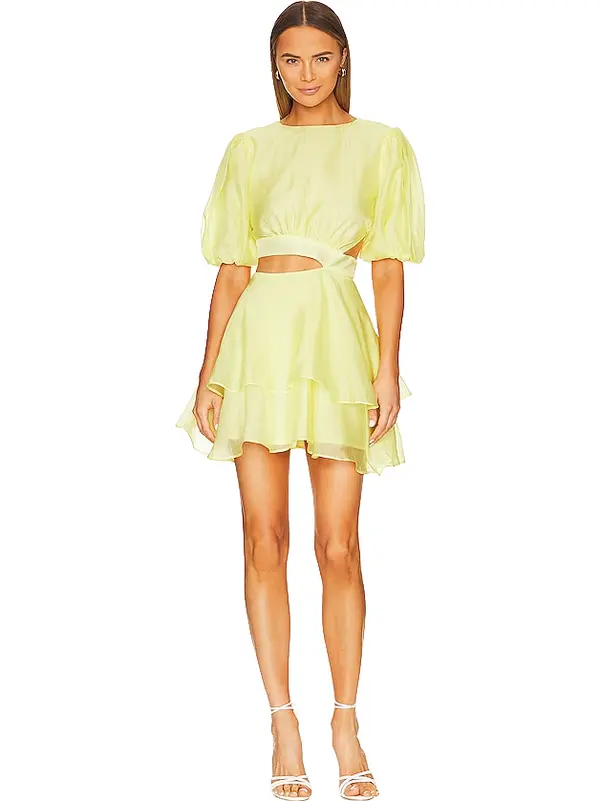 Bardot Enya Organza Mini Dress - Sunshine