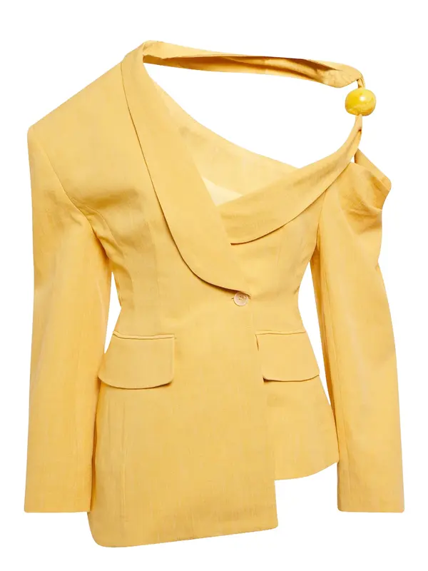 Jacquemus La Veste Baska Linen-blend Blazer - Yellow