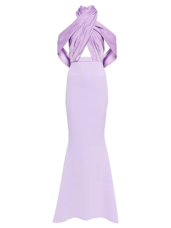 Safiyaa Louella Halterneck Gown - Purple