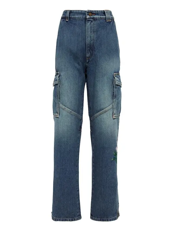 Alessandra Rich Sequin-embellished Flared Jeans - Blue