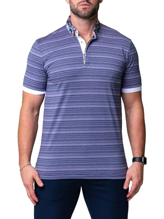 MACEOO Mozartbayu Short Sleeve Cotton Polo - Purple