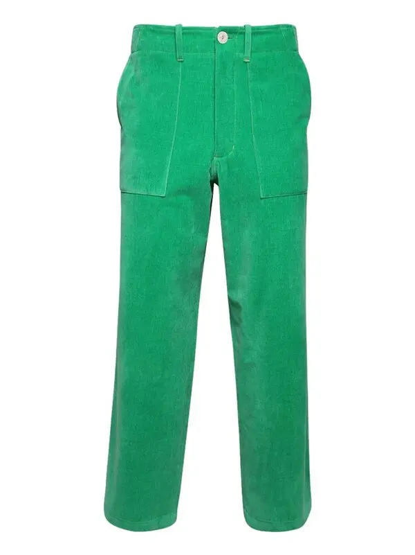 THE ELDER STATESMAN Cotton Velvet Work Pant - Jade Green