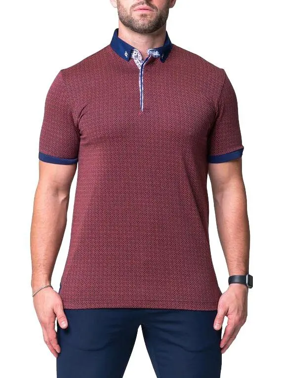 MACEOO Mozartopa Short Sleeve Cotton Polo - Red