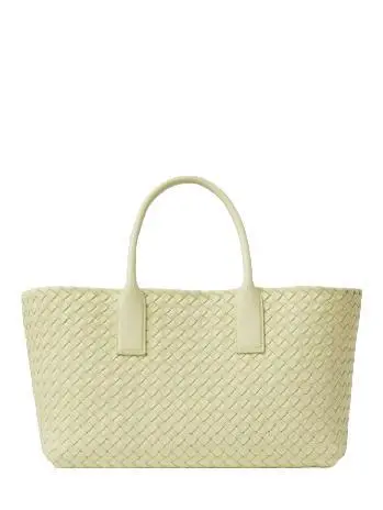 Bottega Veneta Cabat Intrecciato Leather Tote - Cream