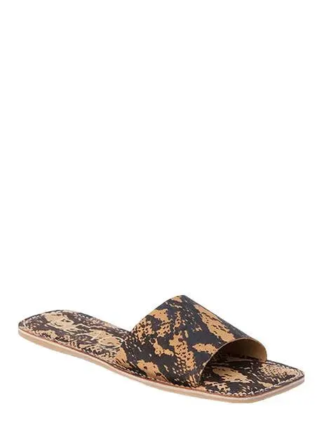 Matisse Bali Suede Slide Sandal - Tan Python