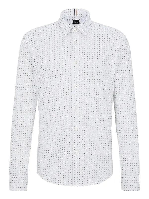 BOSS Patterned Shirt - White