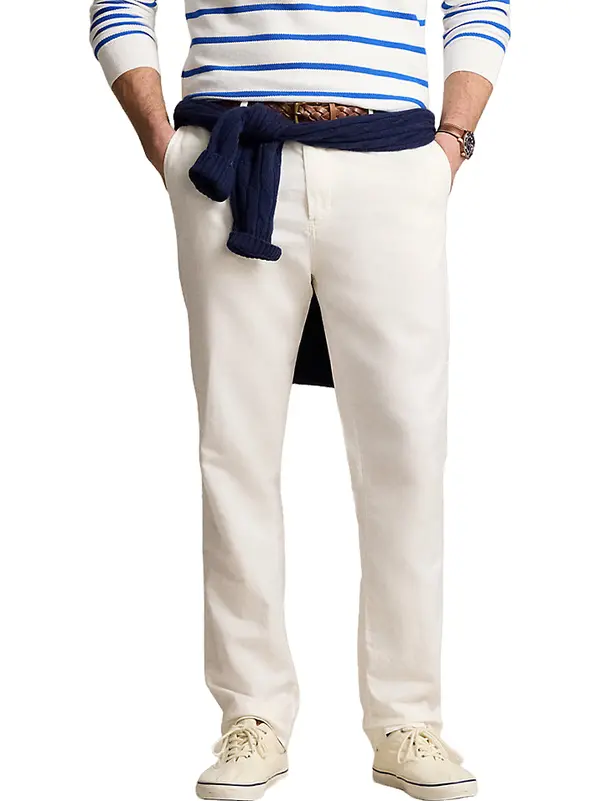 Ralph Lauren Classic Fit Linen-cotton Pant - Deckwash White