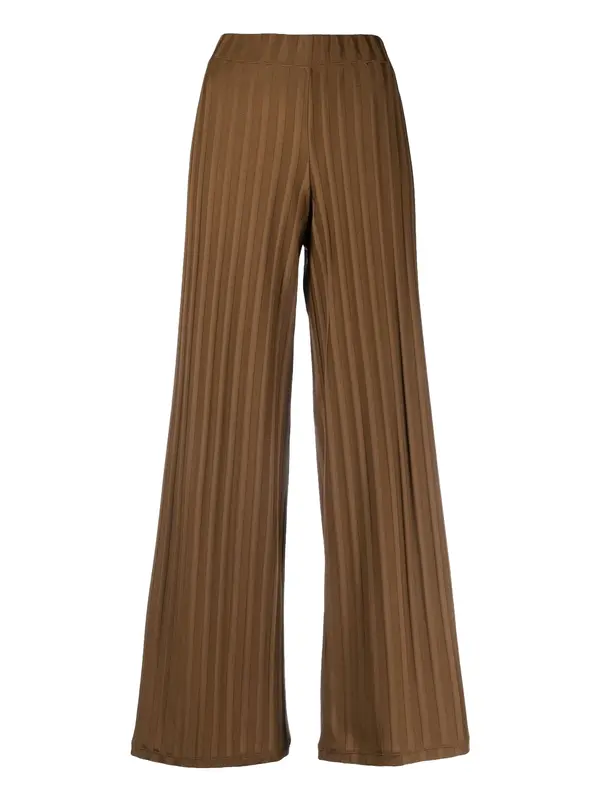 Viktor & Rolf Ribbed-knit Wide-leg Trousers - Brown