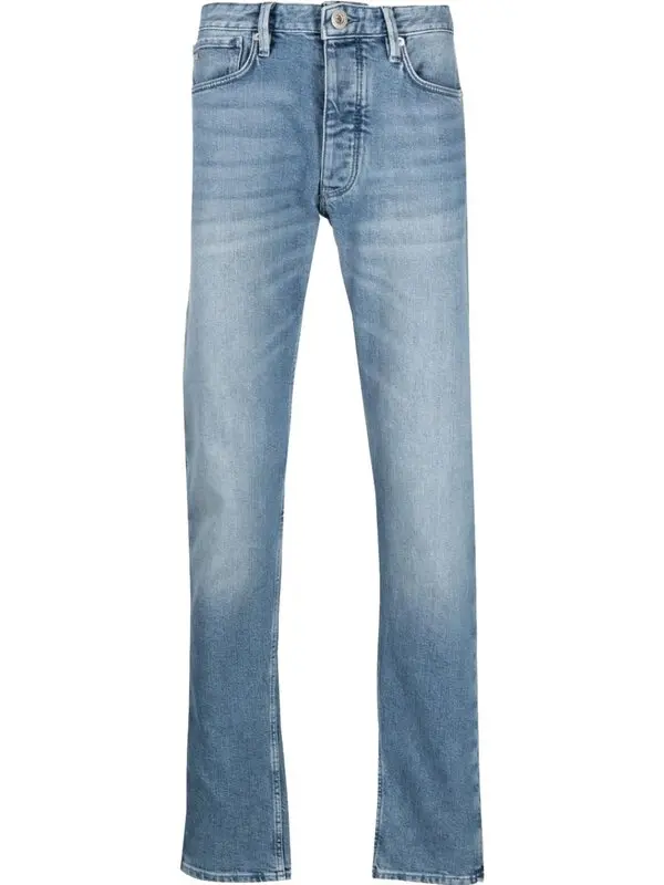 Emporio Armani Mid-rise Straight-leg Jeans - Blue