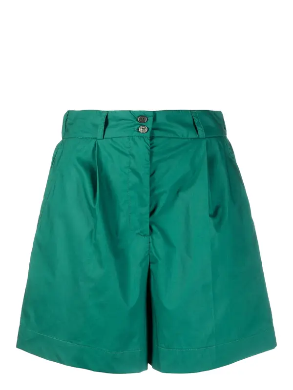 Woolrich Pleat-detail High-waisted Shorts - Green
