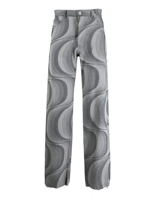 JORDANLUCA Geometric-pattern Trousers - Blue