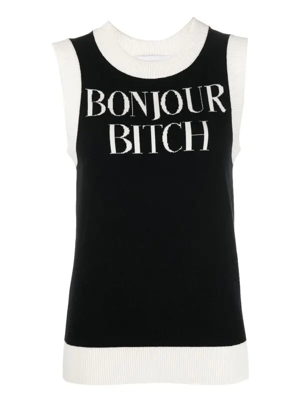 Viktor & Rolf Two-tone Intarsia Knitted Tank Top - Black