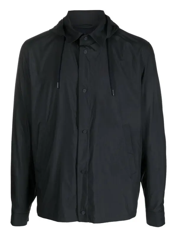 Herno Collared Hooded Jacket - Blue