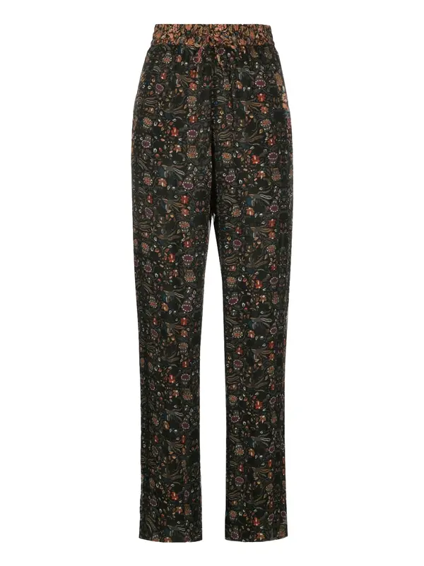 Isabel Marant Ozio Floral-print Trousers - Black