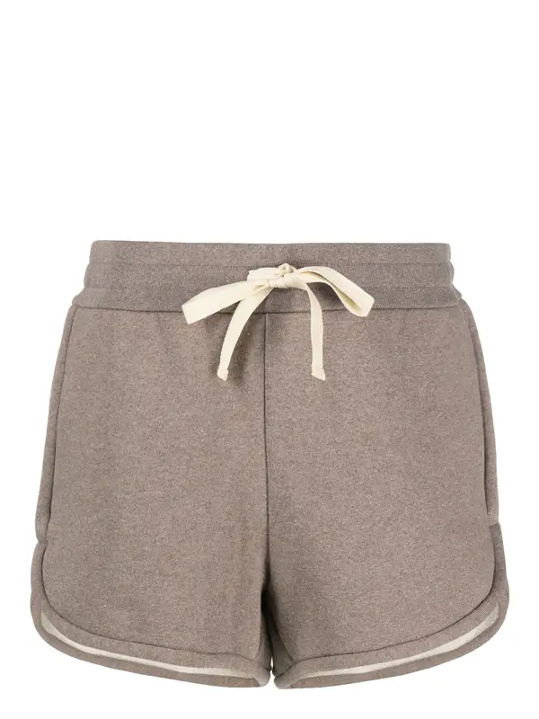 JIL SANDER Drawstring Cotton Shorts - Brown