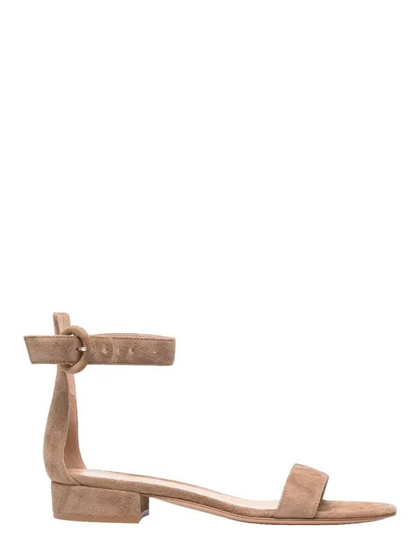GIANVITO ROSSI Suede Buckle-fastening Sandals - Neutrals