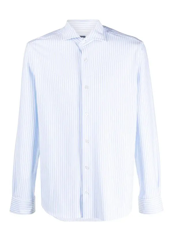 Fedeli Long-sleeve Buttoned Shirt - Blue