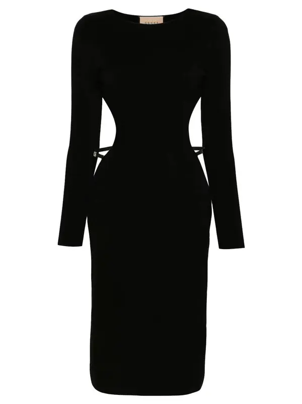 Gucci Crystal G Cut-out Dress - Black