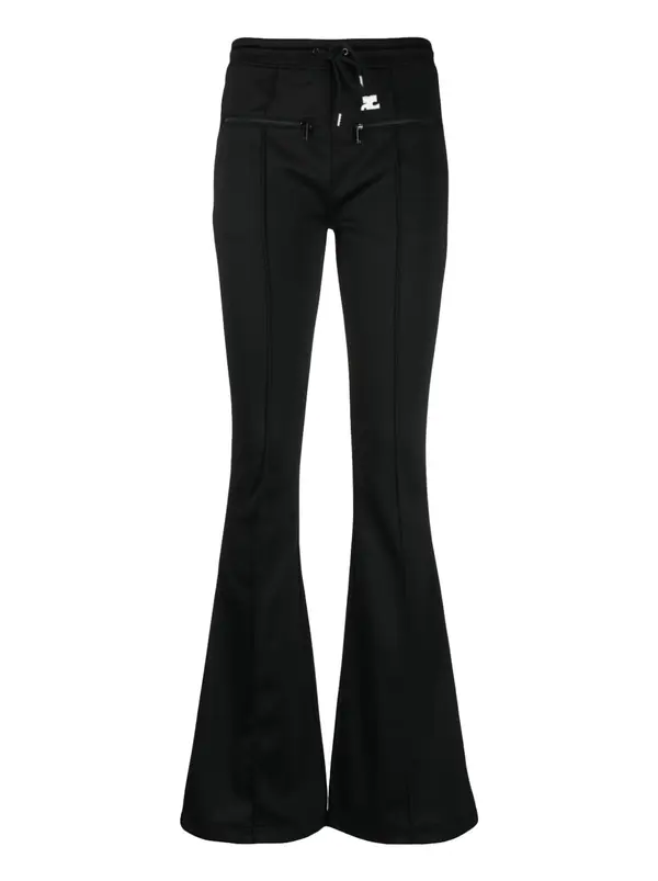 COURREGES Seam-detailing Flared Track Pants - Black