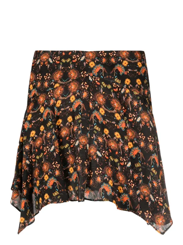 Isabel Marant Perrine Floral-print Skirt - Black